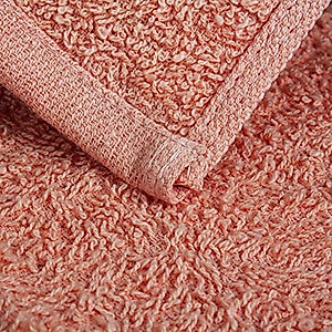 Beauty Threadz - Pack of 12 Washcloths 100% Ring Spun Cotton Premium Quality 12x12 inch Face Towel Highly Absorbent, Ultra Soft & Fade Resistant 400 GSM Wash Cloth Set (Petal Pink)