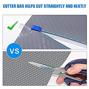 Shelf Liners for Kitchen Cabinet - Shelf Liner Cabinet Liner Drawer Liner Refrigerator Liners Waterproof Non Adhesive Fridge Liner, Grey, 17.5 Inches x 20 FT