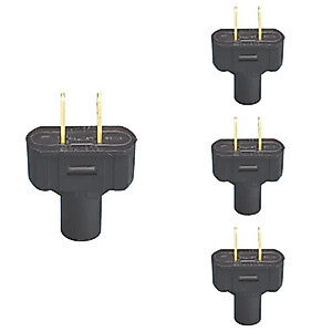 Leviton 48643-E 15 Amp, 125 Volt, Non Grounding Plug, Black (Pack of 4)