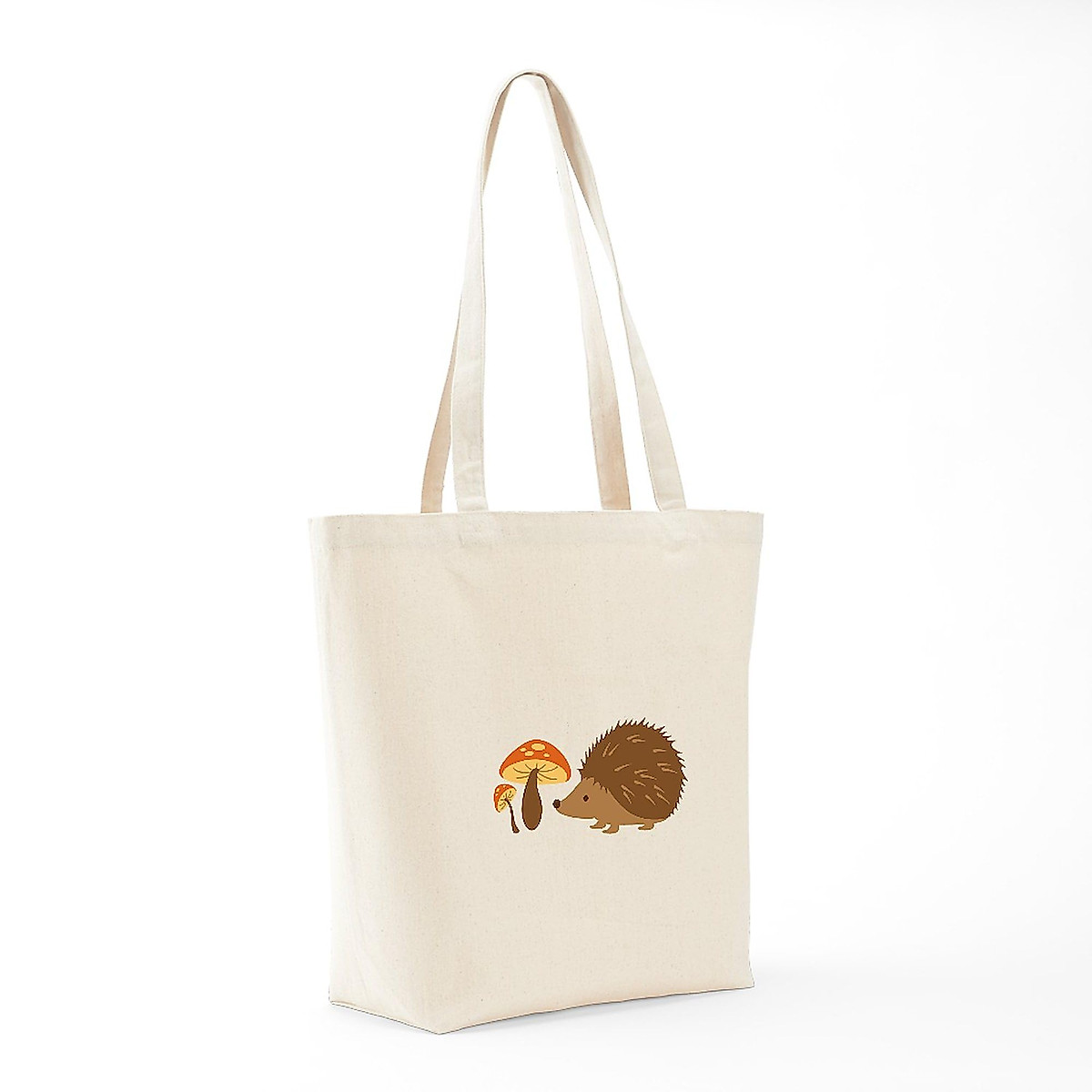 CafePress Hedgehog With Mushrooms Tote Bag Canvas Tote Shopping Bag