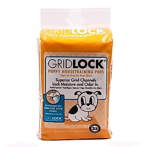 GOGO Gridlock, Puppy Pee Pads with Adhesive, 30 Count