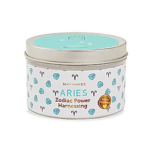 Magnificent 101 Aries Zodiac Sign Candle – Scented Soy Wax Candle – Choose Your Birthdate – Make Great Holiday Gifts for Astrology Fans – 6oz Tin Holder Ideal for Men’s and Women’s Décor Style