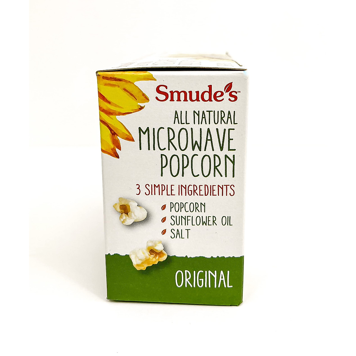 Smude's Brand All Natural Microwave Popcorn - Original | 3 Simple Ingredients – Popcorn, Smude’s Sunflower Oil, & Salt | Healthy Snack, Heart Healthy, Whole Grain | Gluten Free, Dairy Free, Non-GMO, Vegan, Kosher | PFAS-Free Bags | 1 box of 3 bags