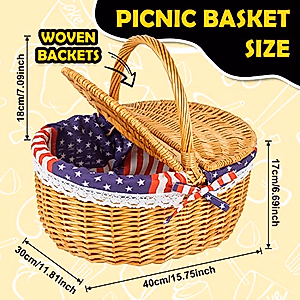 Wickerz Wicker Picnic Basket with Blanket - Luxurious Picnic Basket for 2 Or 4 Person with 78 x 58 inches Matt and 4 Napkins - Upgrade Your Outdoor Dining Experience with Picnic Baskets for Couples