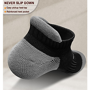 BULLIANT Running Socks Men-Athletic Ankle Wicking Socks Cushioned For Men Walking-Arch Compression Support(6Pairs,Shoes Size:Men 11-13)