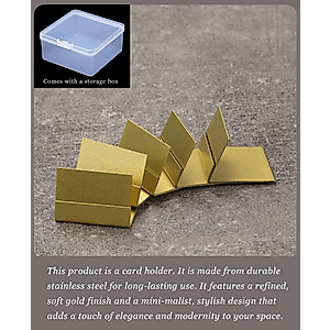 PODUFF Gold Table Number Holders, 12-Pack Metal Place Card Stands & Picture Holders with Storage Box - Ideal for Weddings, Anniversaries, and Parties