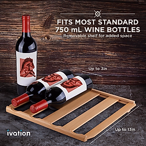 Ivation Premium Stainless Steel 8 Bottle Horizontal Thermoelectric Wine Cooler/Chiller Counter Top Red & White Wine Cellar w/Digital Temperature, Freestanding Refrigerator Quiet Operation Fridge