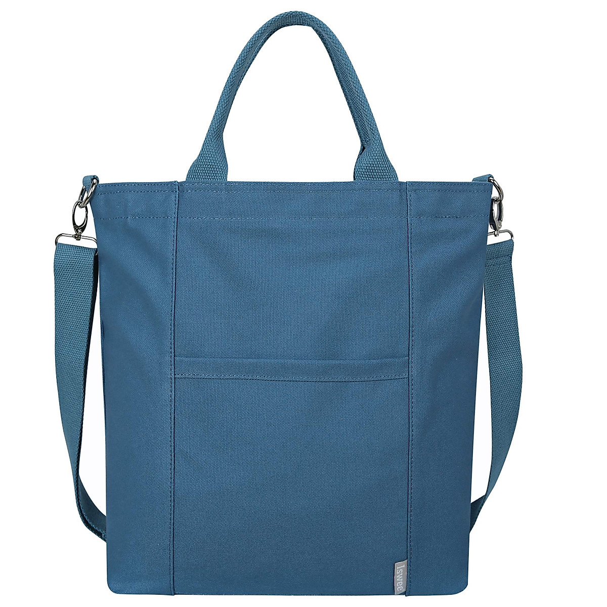 Iswee Women Canvas Shoulder Tote Bag Large Casual Handbags Work Bag Shopping Travel bag Crossbody (Blue-IUU007)