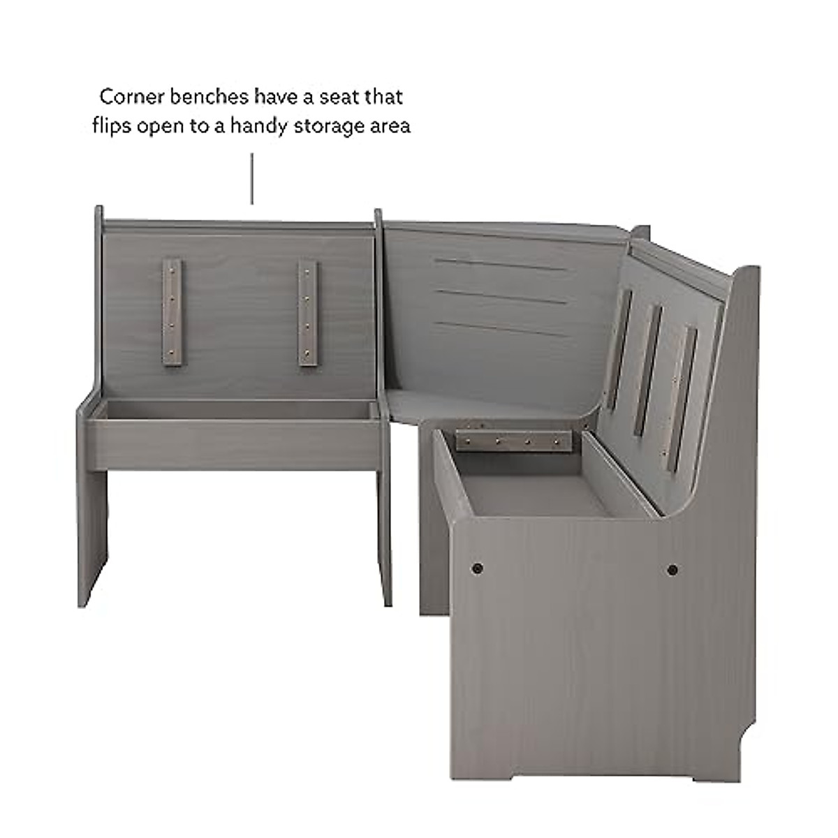 Linon Home Decor Products Grey Corner Dining Set by Linon Leyton Nook