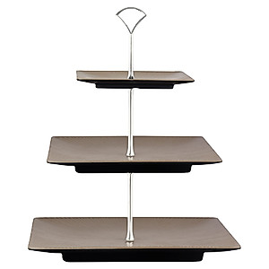 Lucky Will Square Tiered Serving Dishes for Kitchen Restaurant Serving Platters for Pasta Salad Gourmet Food