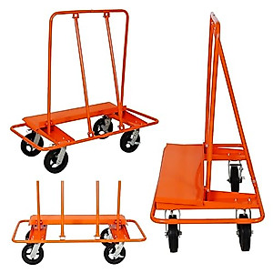 FORRTY Heavy Duty Drywall Sheet Cart, Drywall Dolly Cart, Panel Dolly Cart 2400lbs Load Capacity 8-inch Black Rubber Wheels Drywall Cart Dolly Carrying Drywall/Wood