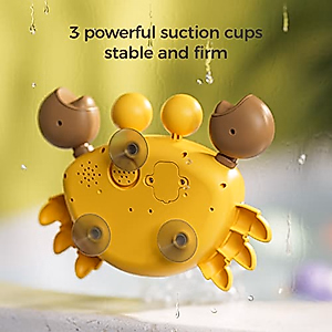 TUMAMA Baby Bath Toy,Bath Bubble Maker Machine with Music,3 Bathtub Wind-Up Toys,Crab Shower Water Toy for Toddlers Kids Boys Grils