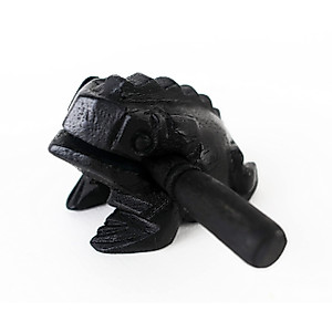 Guiro Percussion Instruments Wooden Frog 3 Pieces Set of 3 Natural Wood Güiro Frog Black Green Wood Carving