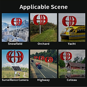 AISINILALAO Low Speed 2M/S 12V 24V 2500W Vertical Wind Turbine Generator Home Windmill Kit Free MPPT Controller for BOAD Light Battery(Yellow),48v