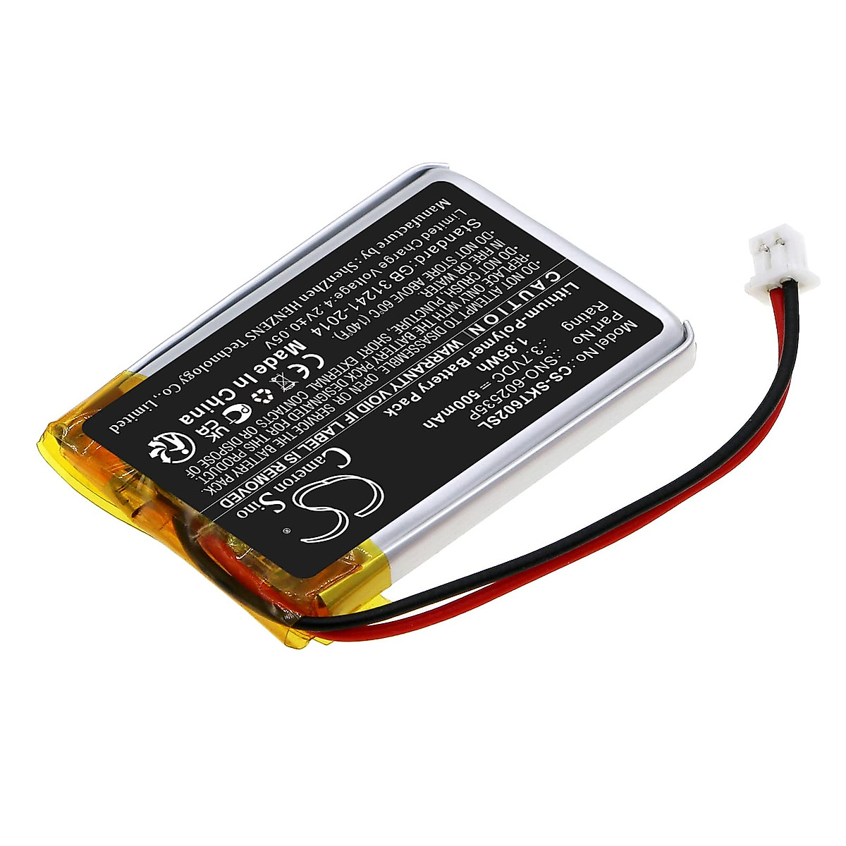 FYIOGXG 500mAh / 1.85Wh Battery for Trim Plus WiFi Video Doorbell PN: SNO-602535P