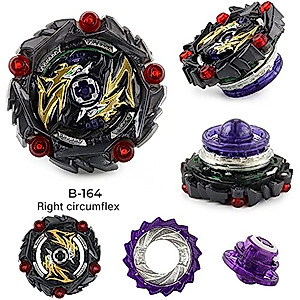 JIMI Bey Battling Top Blade Battle Set, 6 Burst Spinning Tops 1 Launcher Grip Starter Combat Game, Toy Gift for Kids Boys Ages 6 7 8 9 10 11 12+