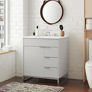 CosmoLiving by Cosmopolitan Leona Bathroom Vanity, 30", Gray