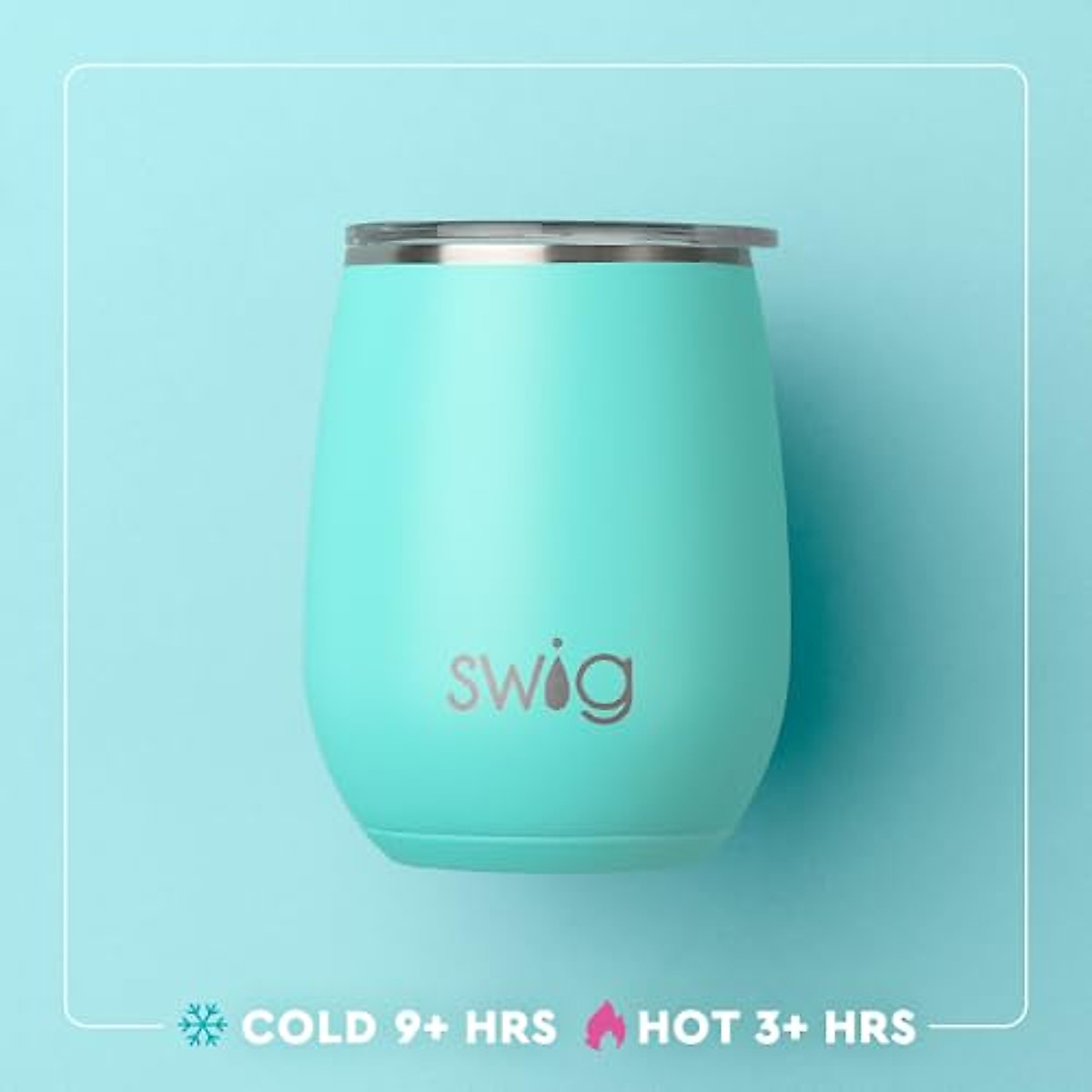 Swig Life 14oz Stemless Wine Cup, Insulated Wine Tumbler with Lid, Stainless Steel Travel Tumbler (Luxy Leopard)