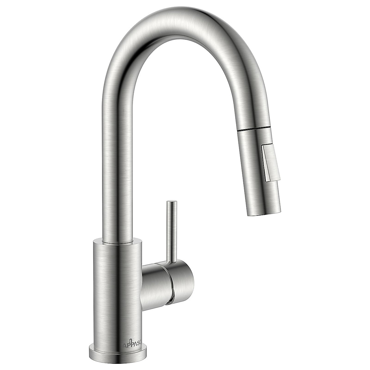 APPASO Bar Sink Faucet Kitchen Faucet with Pull Down Sprayer Brushed Nickel, Modern Single Handle Utility Faucet Stainless Steel Faucet for RV,323BN