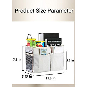 SMALIGOLA Bedside Caddy Bedside Hanging Storage Basket Multi-Function Organizer Caddy for Bunk and Hospital Beds Dorm Rooms Bed Rails, Can be Placed Glasses Books Mobile Phones Keys(White)