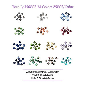 Fashewelry 350 PCS Multi-Color Natural Stone Beads 4mm Tiny Faceted Rondelle Sesame Jasper Energy Healing Gemstone Beads Crystal Chakra Loose Beads for Necklace Bracelet Earring Jewelry Making