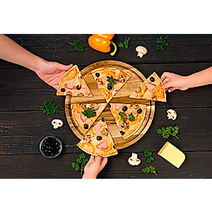 B.Brown Wood Round Cutting Board 13.5 inches Medium Cutting Board