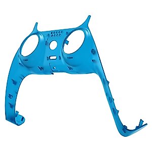 eXtremeRate Clear Blue Decorative Trim Shell Compatible with p s 5 Controller, DIY Replacement Clip Shell, Custom Plates Cover Compatible with p s 5 Controller with Accent Rings