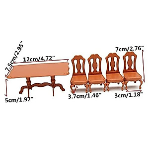 SAFIGLE 1 Set/5pcs Toddler Table and Chairs Kids Desk Chairs for Girls Kids Chairs for Table Mini Table and Chair for Toddler Kids Mini Table and Chairs Kids Resin Table and Chairs Brown