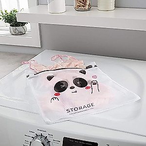 POLCD 20x24 inch Mesh Laundry Bags with Built in Zipper for Cleaning Delicates– Set of 2 Large Washing Machine Bags for Sweater Dirty Clothes Dryer Net Protector Travel College Dorm Organizer 50x60cm