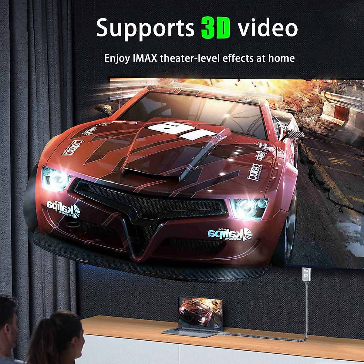 Pizucb 4K DisplayPort to HDMI Cable 6FT, High Speed Unidirectional DP to HDMI Adapter, 4K@30Hz, 2K@60Hz, 1080P Full HD Compatible with HP DELL Monitor Lenovo Projector HDTV