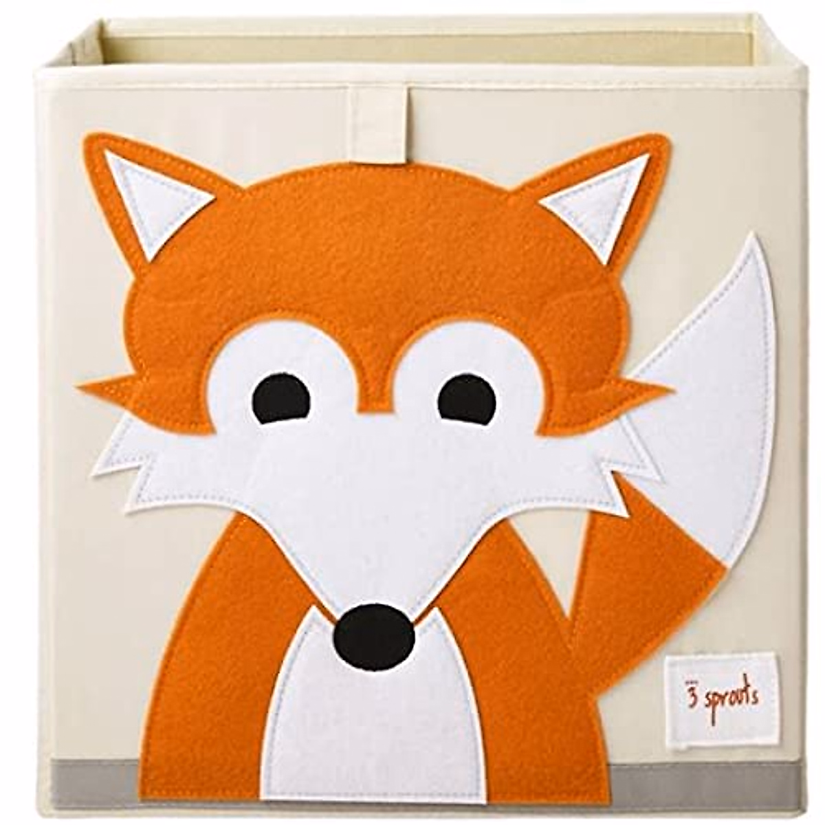 3 Sprouts, 13inch x 13inch x 13inch Cube Storage, Pack of 2 (Racoon and Fox)