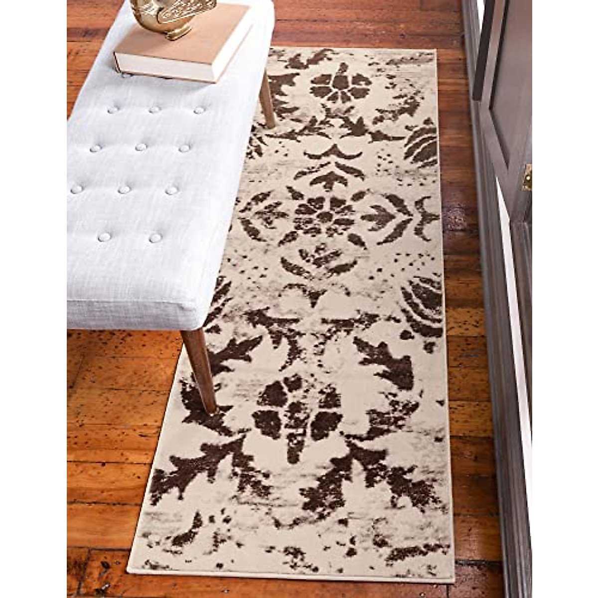Rugs.com Nepal Collection Rug – 6 Ft Runner Chocolate Brown Medium Rug Perfect for Hallways, Entryways
