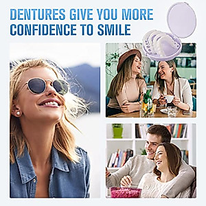 Fake Teeth, 2 PCS Dentures Teeth for Women and Men, Dental Veneers for Temporary Teeth Restoration, Nature and Comfortable, Protect Your Teeth and Regain Confident Smile