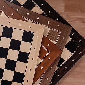 A&A 18.875" Professional Wooden Tournament Chess Board/Mahogany & Maple Inlaid /2.0" Squares w/Notation