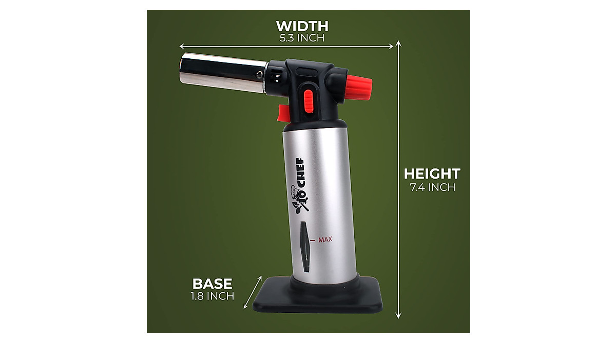 Jo Chef Kitchen Torch, Blow Torch - Refillable Butane Torch With Safety ...