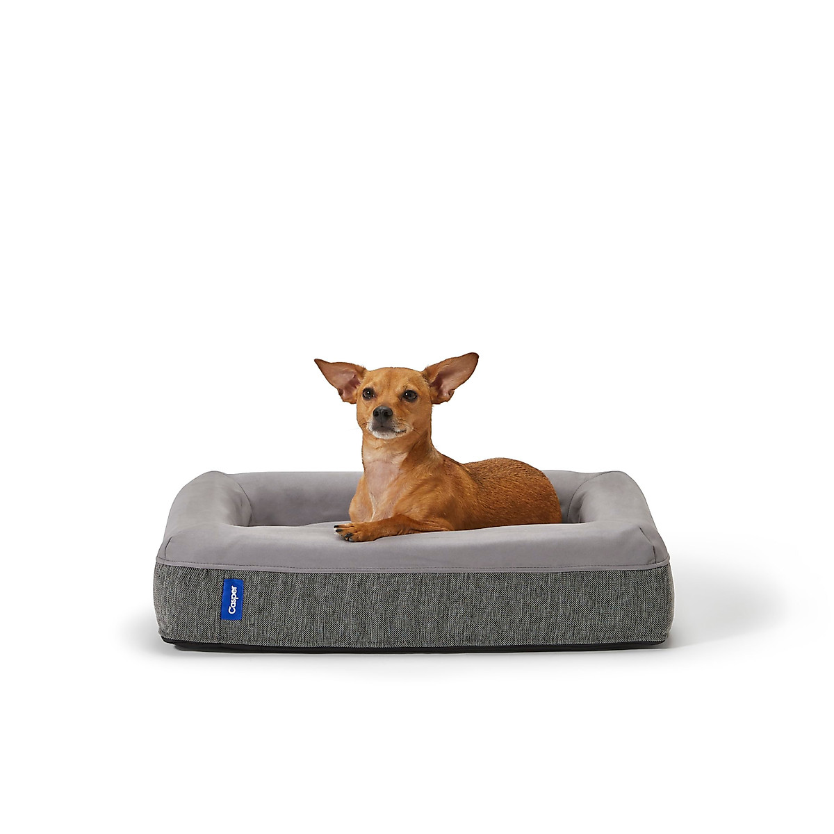 Casper Dog Bed, Plush Memory Foam, Medium, Gray, 25.0"L x 33.0"W x 6.0"Th