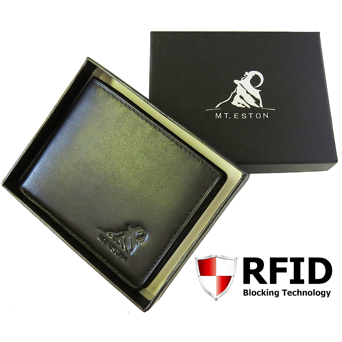 Mt. Eston RFID Blocking Trifold Bifold Mens Wallet, 18 Pocket Extra Capacity