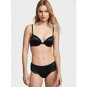 Victoria's Secret Very Sexy Lace Trim Cheeky Panty with T-Back Detail, Women's Underwear, Black (XL)