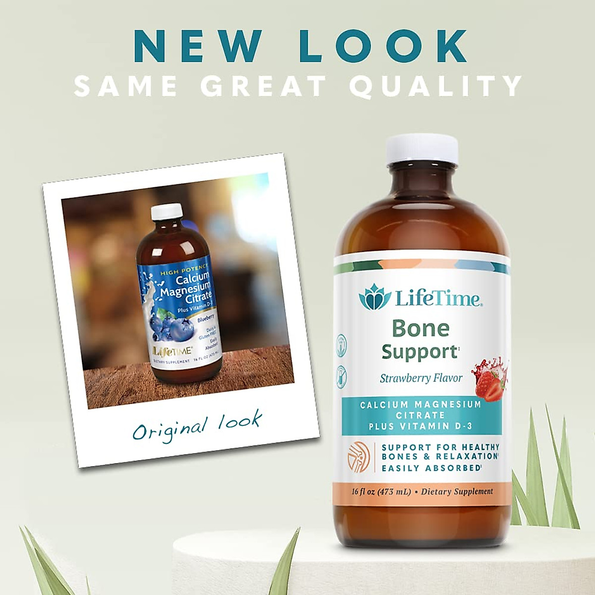 LifeTime Vitamins - Liquid Calcium Magnesium Citrate Natural Strawberry Flavor - 16 fl. oz.