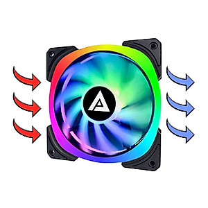 Apevia LP314L-RGB Lunar Pro 140mm Silent Dual-Ring RGB Color Changing LED Fan for Gaming with Remote Control, 32x LEDs & 8X Anti-Vibration Rubber Pads (3-pk)