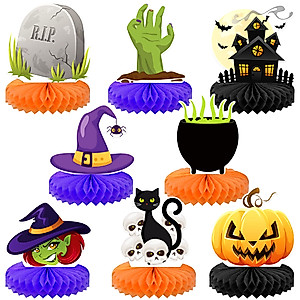 KatchOn, Halloween Centerpieces for Tables - Pack of 8 | Spooky Halloween Birthday Centerpiece for Halloween Table Decorations | Scary Halloween Centerpieces for Pumpkin Halloween Party Decorations