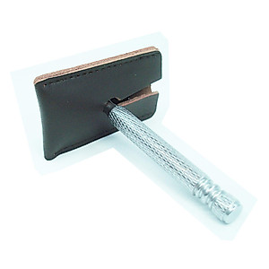 Genuine Leather Double Edge Razor Head Sleeve Protective Case to Fit Most Safety Razor Heads Great for Traveling Professional Barbers (1 piece, Dark Brown)