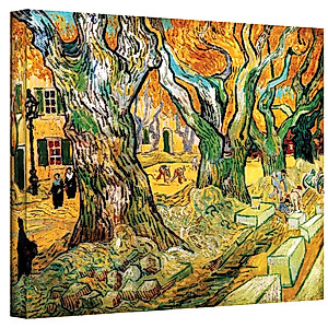 ArtWall The Road Menders by Vincent Van Gogh Gallery Wrapped Canvas, 24 in x 32 in