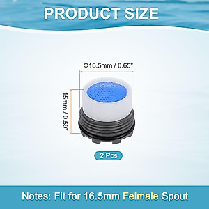 uxcell 2Pcs Faucet Aerator, 16.5mm Flow Restrictor Insert Faucet Aerators Replacement Parts Sink Faucet Flow Restrictor for Bathroom Kitchen, Blue