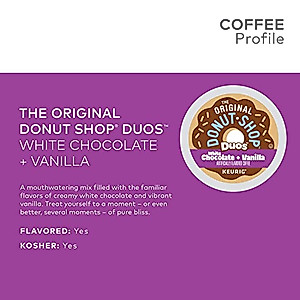 The Original Donut Shop Duos White Chocolate + Vanilla, Keurig Single Serve K-Cup pods, 12 Count