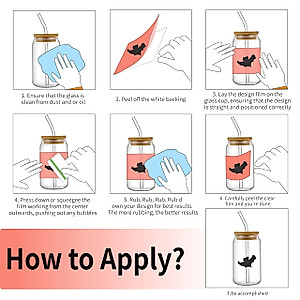 UV DTF Cup Wrap School Transfer for Glass 16oz, 9 Sheetes UV DTF Teacher Transfers Stickers Cup Decals, Rub on Transfers Cup Stickers for Crafts, Ready to Apply, Permanent Adhesive, No Heat Needed