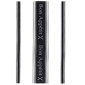 MU Kitchen 100% Cotton Bon Appetit Jacquard Woven Dishtowel, Onyx