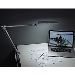 PHIVE LK-2 Architect Desk Lamp with Metal Swing Arm, Dimmable Workbench Lamp (4 Lighting Modes, 6 Brightness Levels), Eye-Caring Architect Task Table Light, Clamp on Desk Light for Office, Drawing