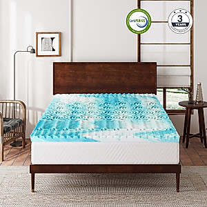 Dyonery 2 Inch 5-Zone Gel Memory Foam King Mattress Topper, CertiPUR-US Certified, Cooling Sleep, Pressure Relief, 76"×80"×2"