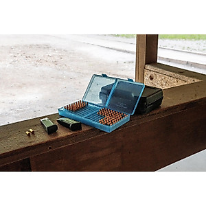 MTM Case-Gard P-200 Series Flip Top Handgun Ammo Box .45 ACP/.40 S&W and Similar Rounds Holds 200 Rounds Clear Blue